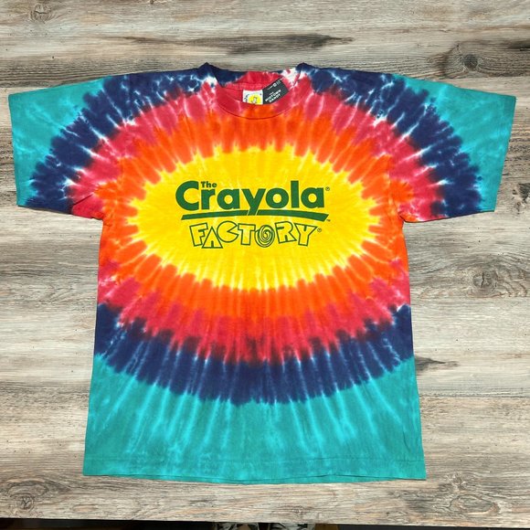 Crayola | Shirts | 9s Vtg Crayola Factory Crayon Factory Rainbow Tie ...
